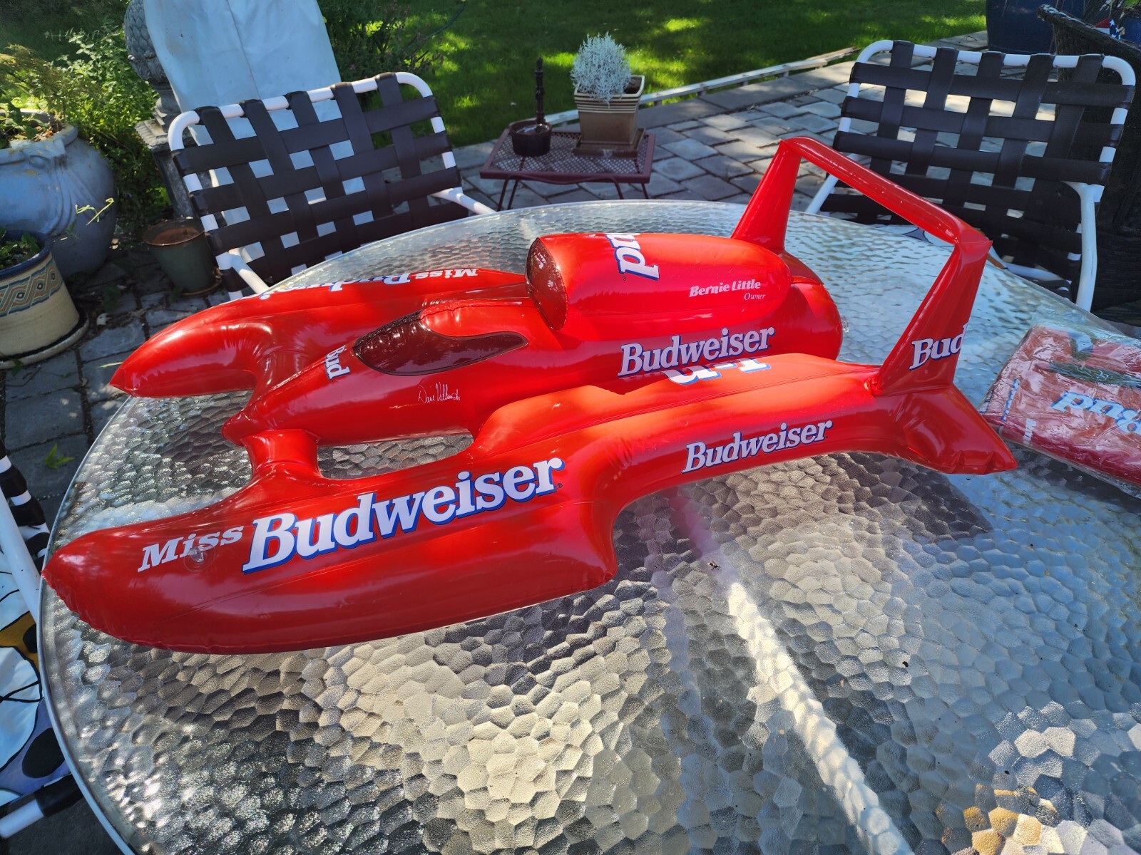 VTG 1996 BUDWEISER BUD LARGE INFLATABLE BLOW-UP HYDROPLANE NOVELTY BAR ...