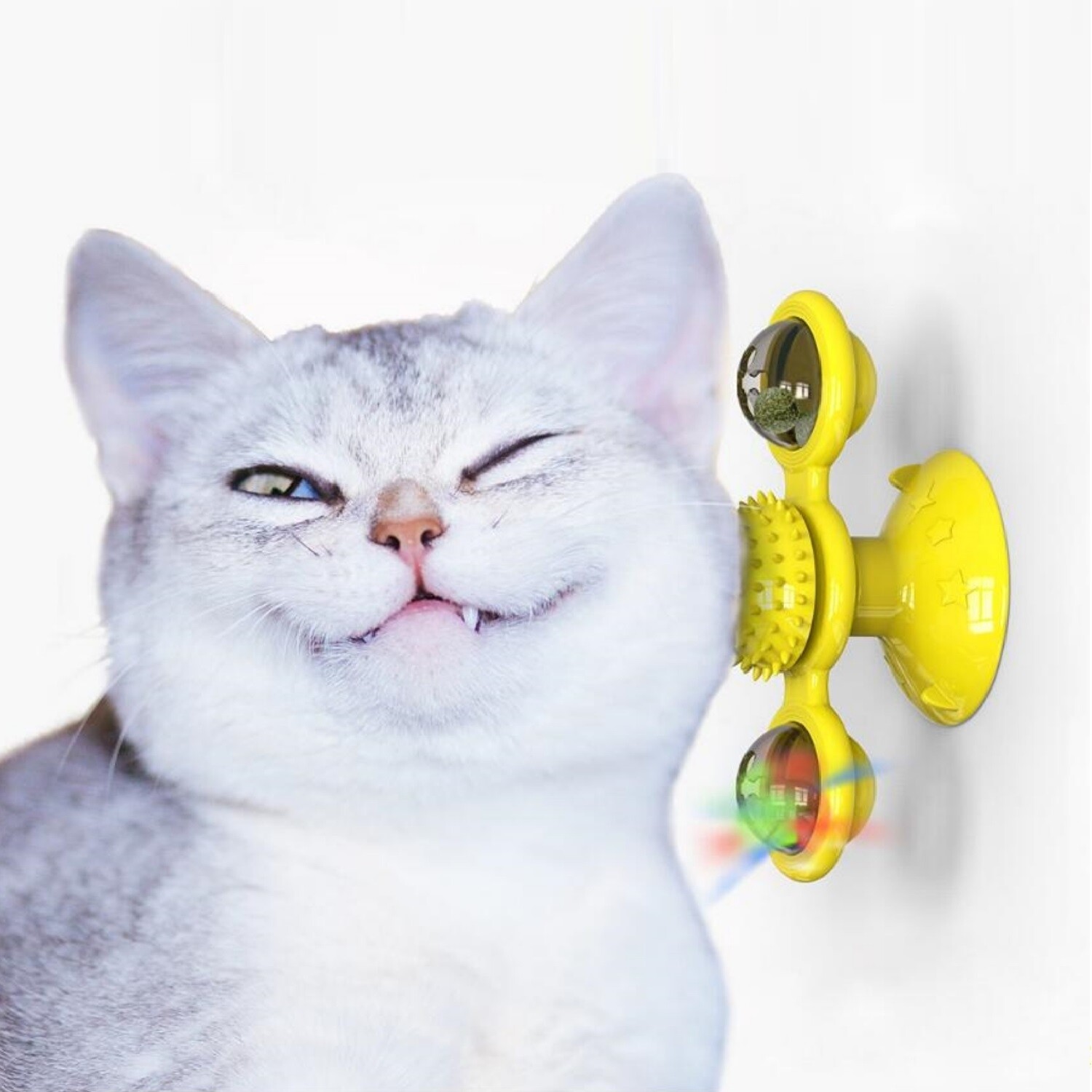 Windmill Cat Toys Fidget Spinner for Kitten with LED and Catnip Ball ...