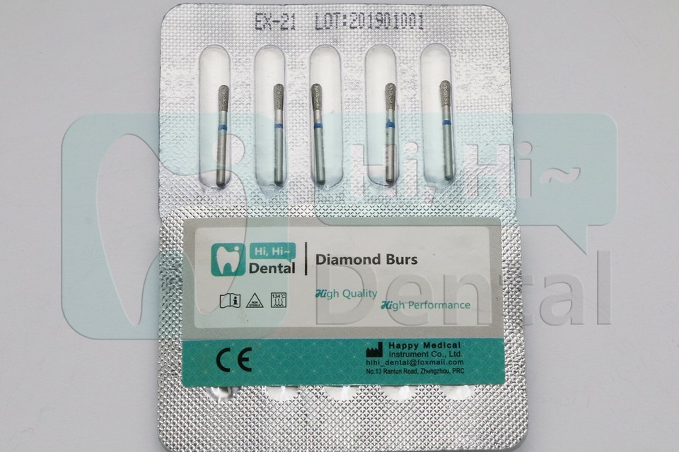 25Pcs Dental Diamond Burs FG Long Pear 830L/021M EX-21 Standard Grit ...