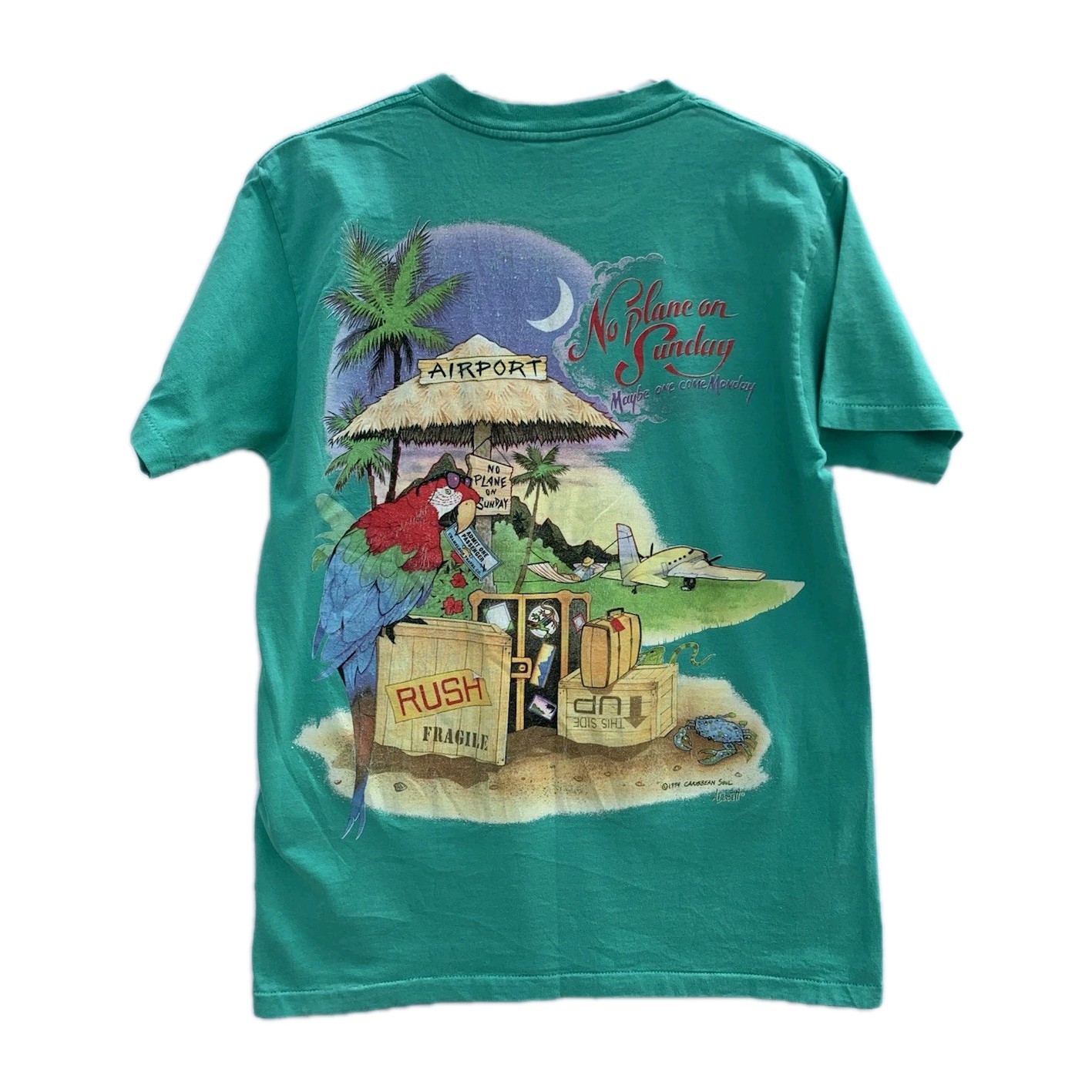 Rare Vintage 1994 Caribbean Soul Parrot Beach Graphic… - Gem