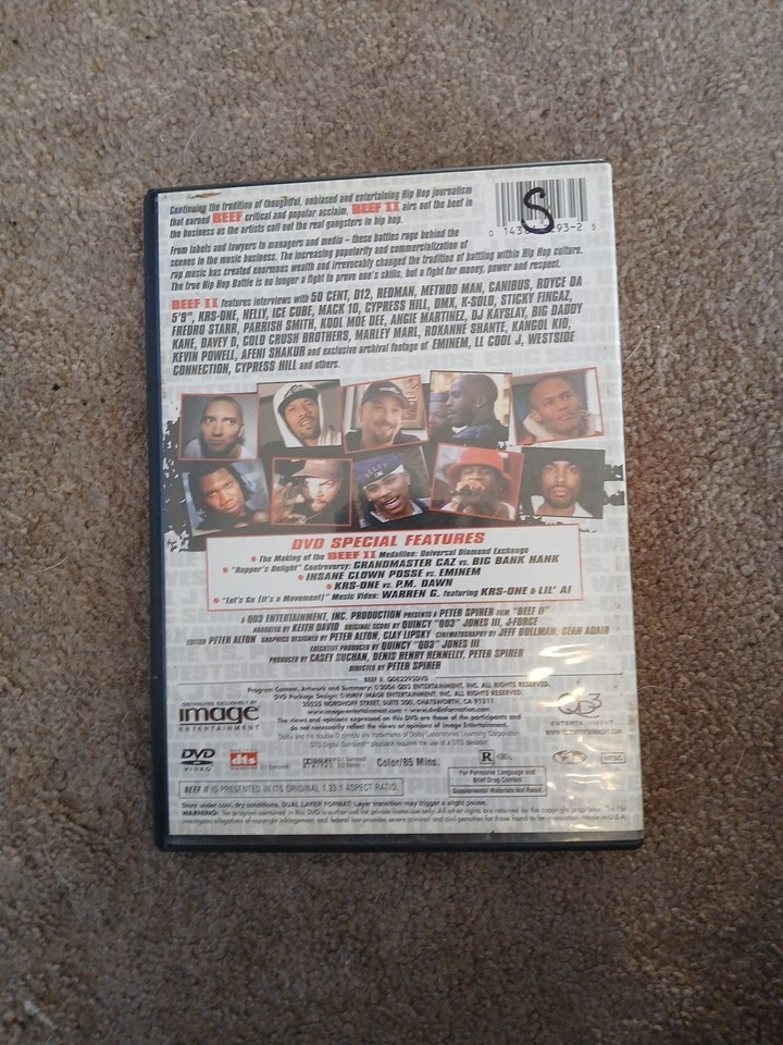BEEF 2 Hip Hop Rap DVD Pre-Owned RARE/HTF 2004 OOP KRS-ONE Eminem P.M ...