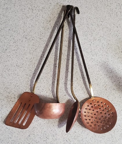 Vintage 5 Piece Korean Copper And Brass Cooking Hanging Utensils ...