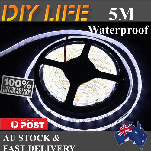 5M 12V Cool White 5050 SMD 300 LED Strips Led Strip Lights Waterproof ...