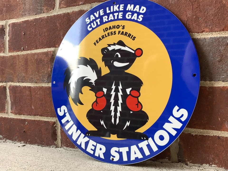 Idaho Stinker Stations Gasoline Oil Gas Vintage Style Heavy Steel Metal ...