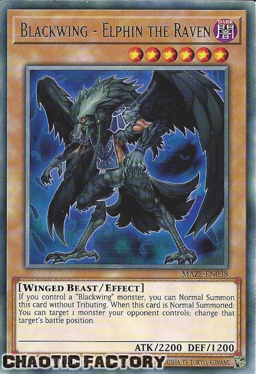 YUGIOH MAZE-EN038 Blackwing - Elphin the Raven Rare 1st Edition NM | eBay