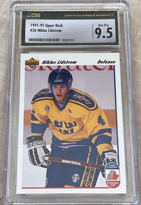 Nicklas Lidstrom Sweden 1991-92 Upper Deck UD Rookie Card RC grade CSG ...