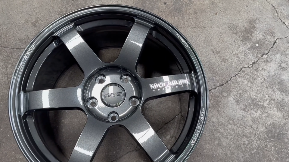New 18x9.5 ET44 5x120 AOW TE37 SAGA Wheel CIVIC TYPE R FK8 FL5 Dark Gun ...