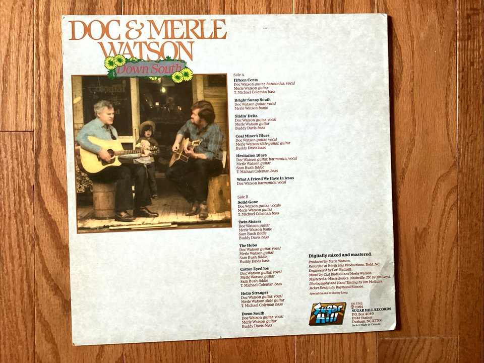 Doc&Merle Watson Vinyl "Down South" 1984 SH-3472 VG++/VG++ | eBay
