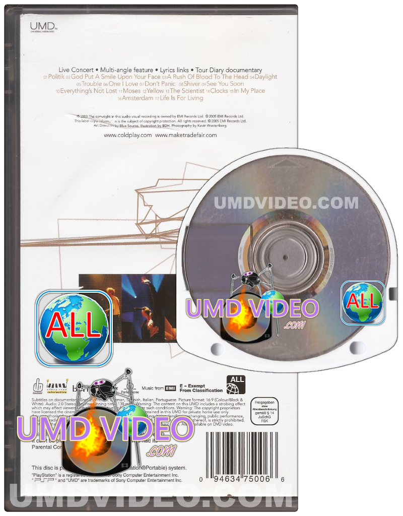 PSP UMD Music - Coldplay - Live 2003 [*Read Description] | eBay