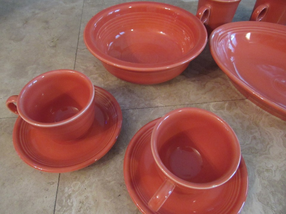 12 piece Fiestaware red set, platters, plates, dishes, cups, bowls | eBay
