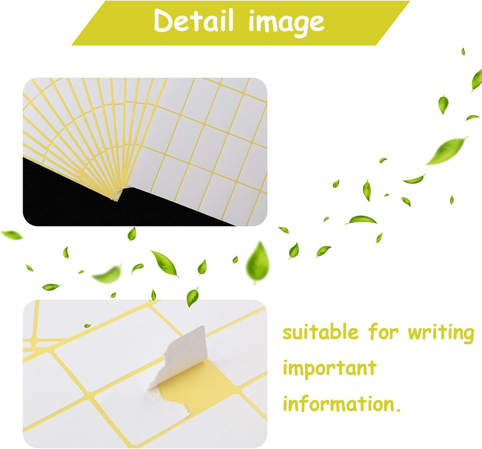 990 Pcs Matte White Label Stickers, 15 Sheets 13X30 Mm Small Sticky ...