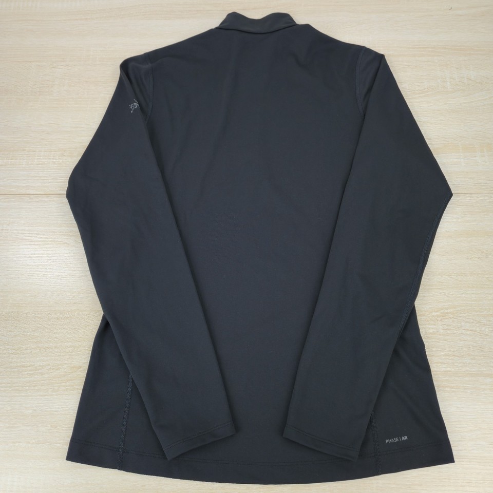 Men's M Arcteryx Phase AR Base Layer Shirt 1/4 Zip Long Sleeve Black ...