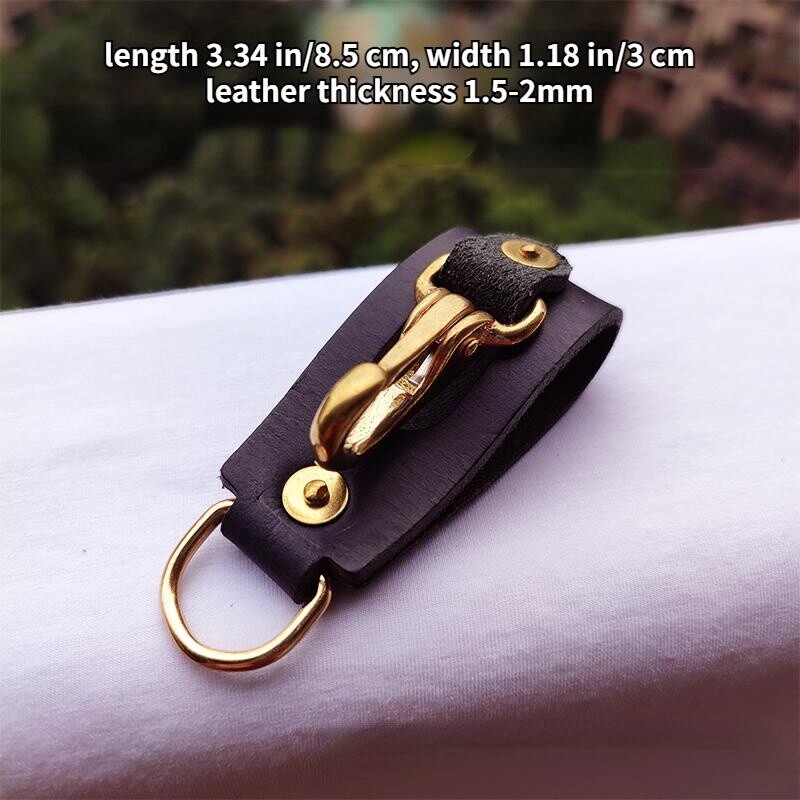 Leather Belt Keychain Clip Belt Loop Car Key Ring Holder with Snap Hook ...