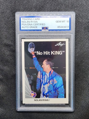 1990 Leaf Nolan Ryan No Hit King Blue Ink On-Card Auto PSA 10 | eBay