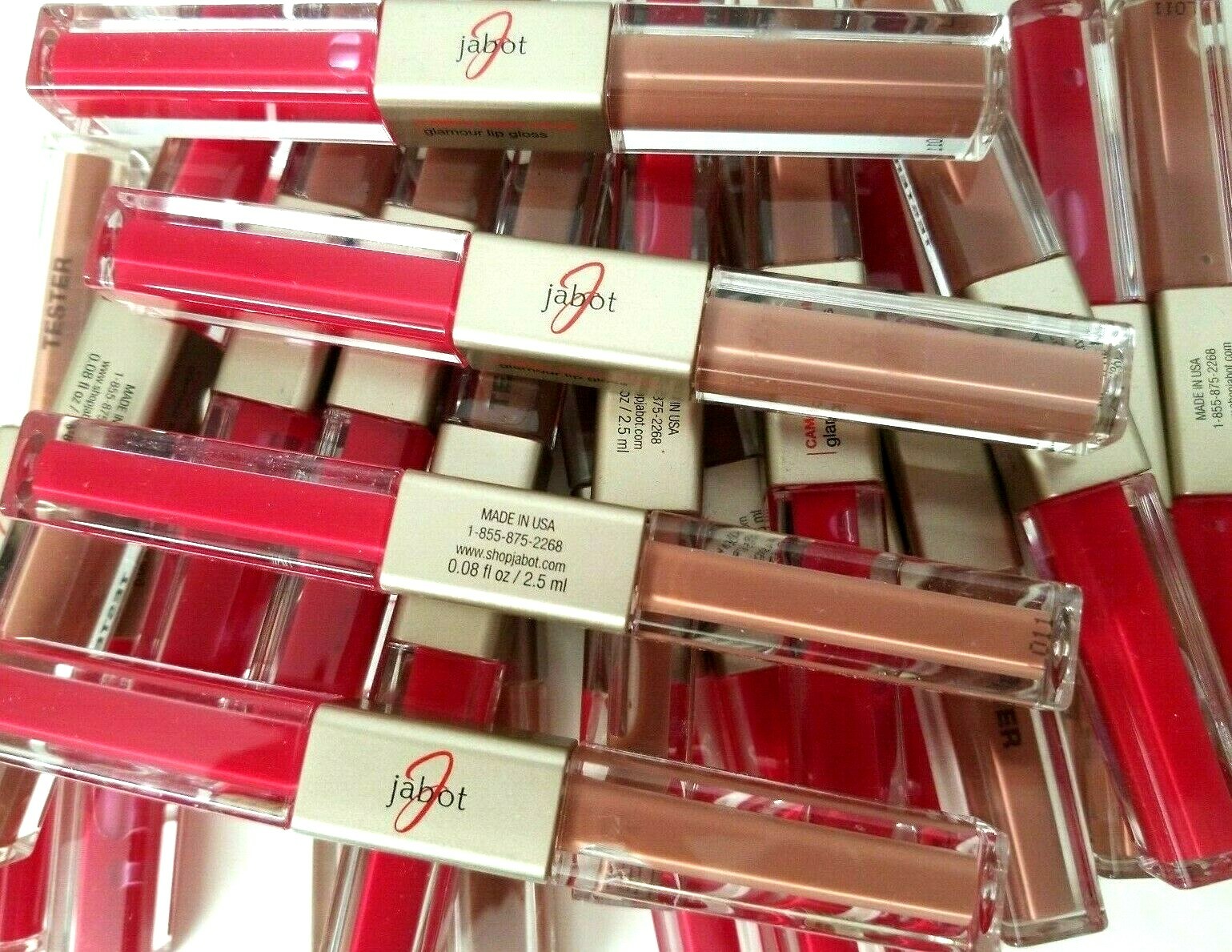 20 pk Jabot Camera Ready Color Glamour Lip Gloss 0.08 oz ea RODEO RED ...