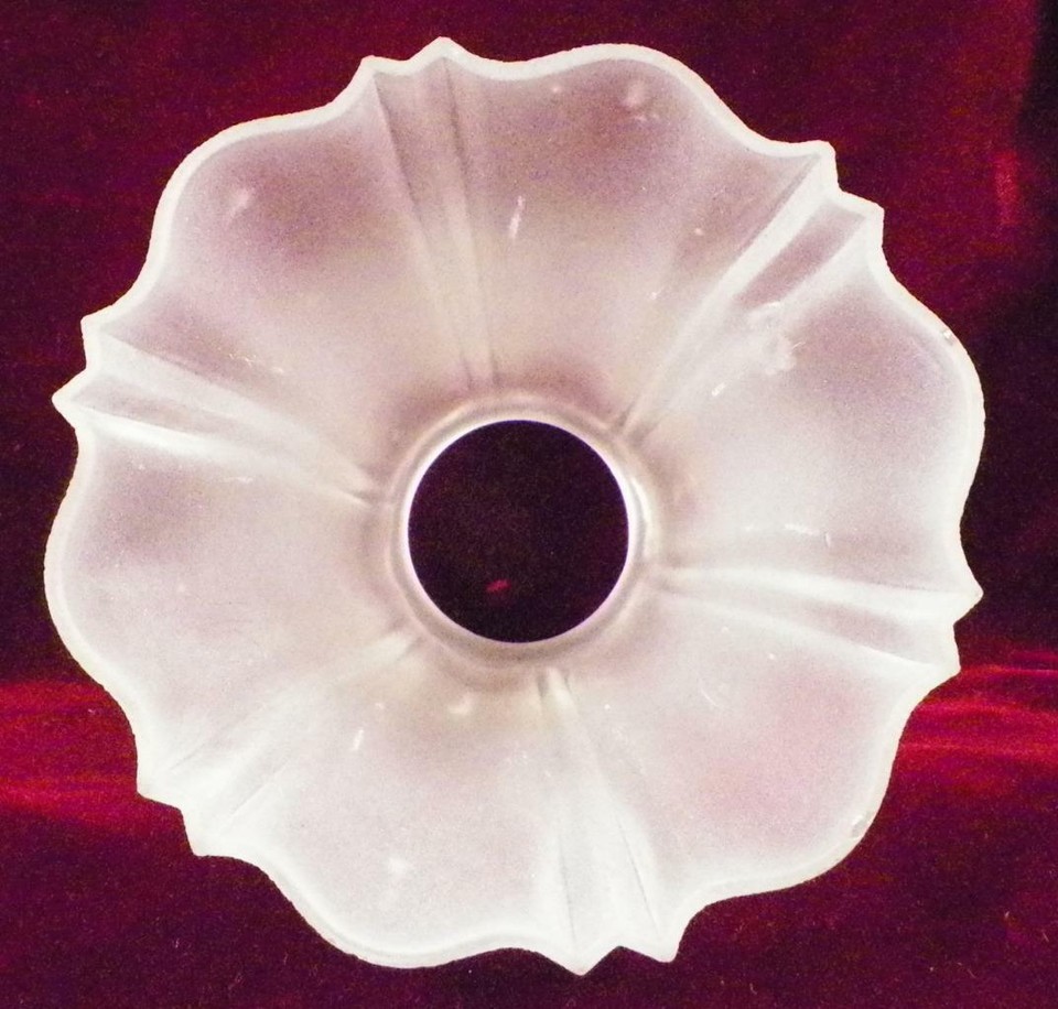 Art Deco Lamp Shade Frosted Glass Columns Scalloped Table Stand Ceiling ...