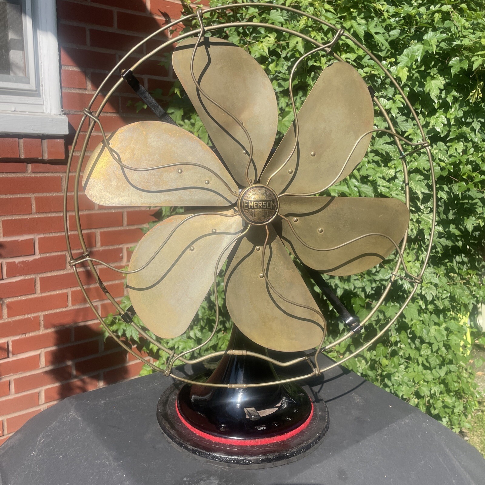 ANTIQUE EMERSON FAN 73668 6 Blades 16" BRASS BLADE Brass Cage | eBay