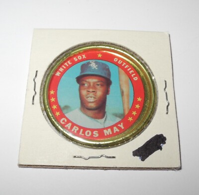 1971 Topps Baseball Coin Pin #144 Carlos May Chicago White Sox NEAR ...