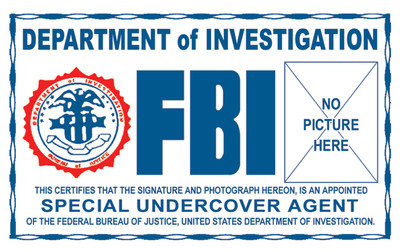 Undercover Agent Xfiles X-Files novelty ID card Identification Card I.D ...