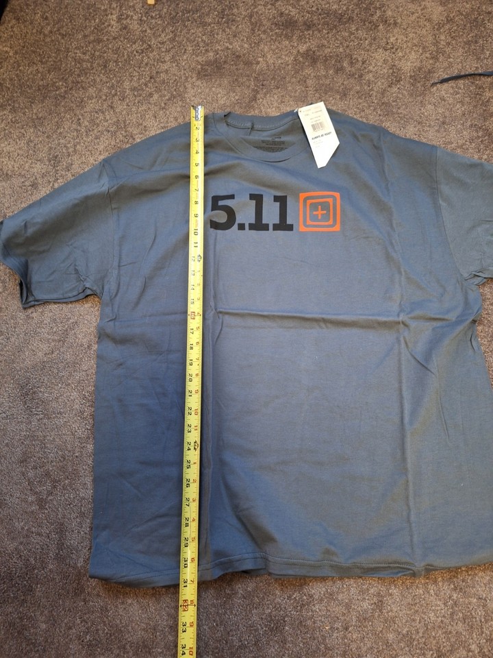 5.11 Tactical TShirt Tee Mens 2XL XXLCharcoal Grey with logo. New With ...