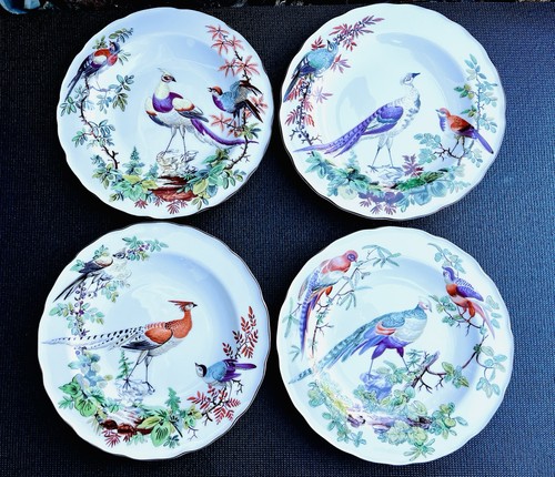 Mottahedeh Williamsburg Chelsea Birds 8.25" Salad Dessert Plates Set Of ...