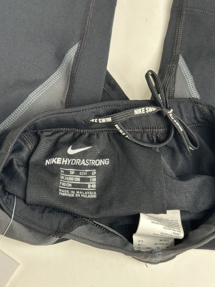 Nike Swim HydraStrong Vex Colorblock Mens Jammer Black Gray Quick Dry ...