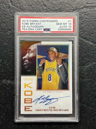 2019-20 Panini Contenders Kobe Bryant #1 PSA 10 Auto 10 POP 1 RARE ...