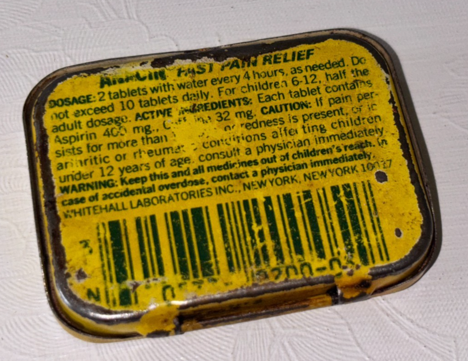 Vintage Anacin Tin Fast Pain Relief 1980s Tablet Retro Medical ...