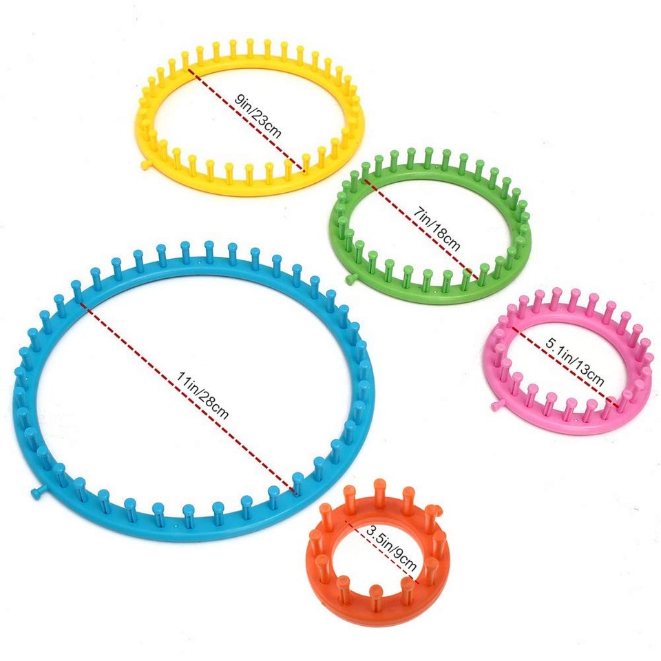 Knitter Looms Set with Tool Marker Kit,6 Size Plastic Round Long ...