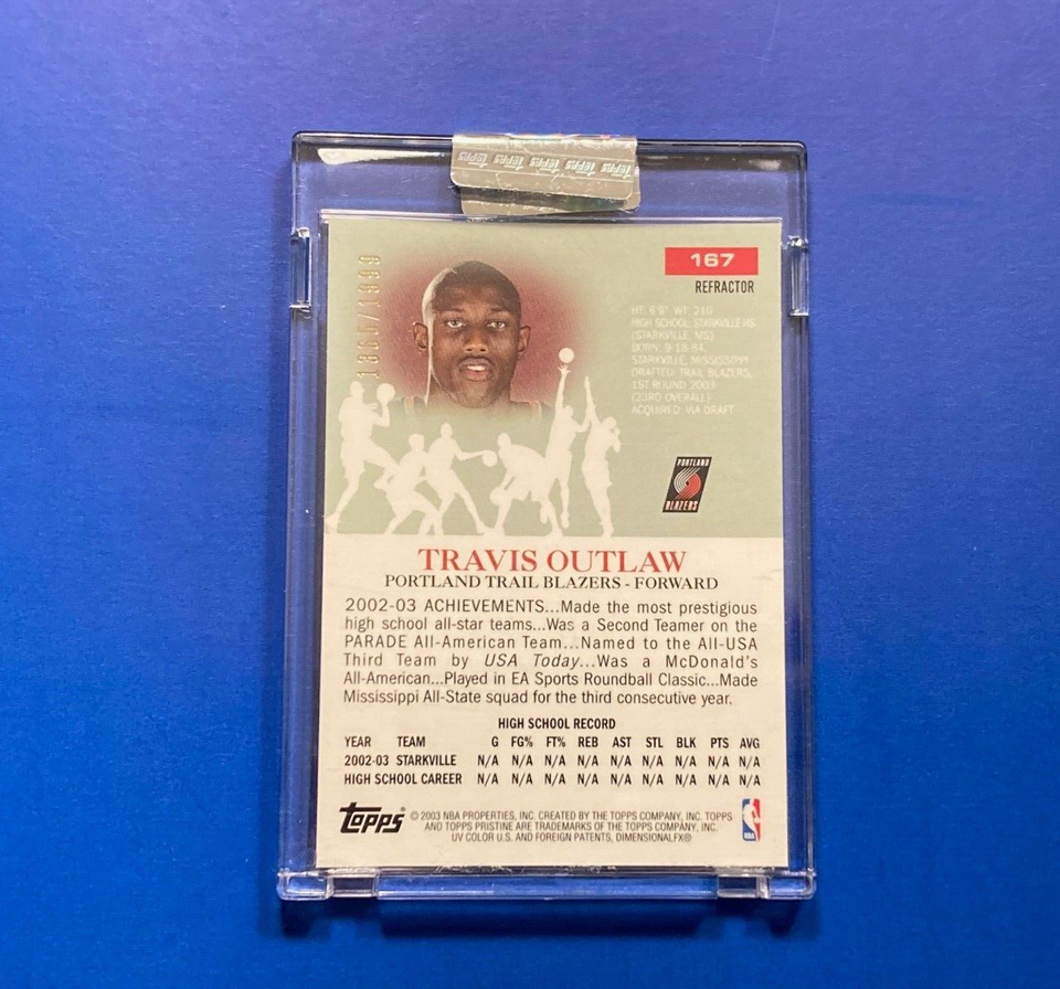 2003-04 Topps Pristine Uncirculated TRAVIS OUTLAW Refractor /1999-FREE ...