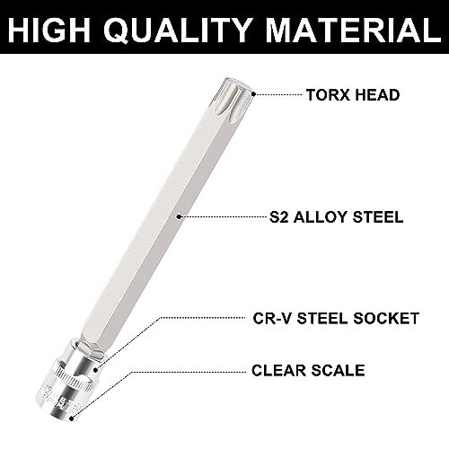3/8inch Drive Extra Long Torx Socket Set T10t60 Star Bit Socket Set ...