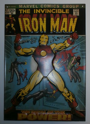 Iron Man Retro Comic Metal Sign | The Invincible Iron Man #47 | eBay