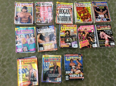 LOT OF 110 vintage Pro Wrestling Illustrated PWI Wrestling Magazines w ...