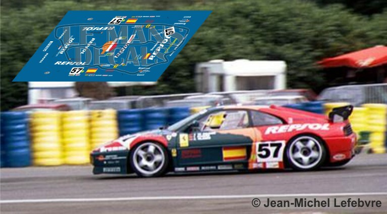 Decals Ferrari 348 Le Mans 1994 1:32 1:43 1:24 1:18 slot Repsol Totip ...