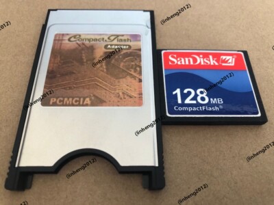 SANDISK 128MB Compact Flash +ATA PC card PCMCIA Adapter JANOME Machines ...