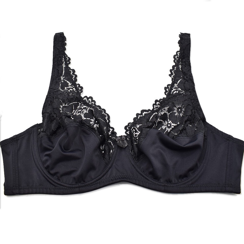 Plus Size Bras Women Large Bralette Lace Sheer Wired Lingerie Sexy ...