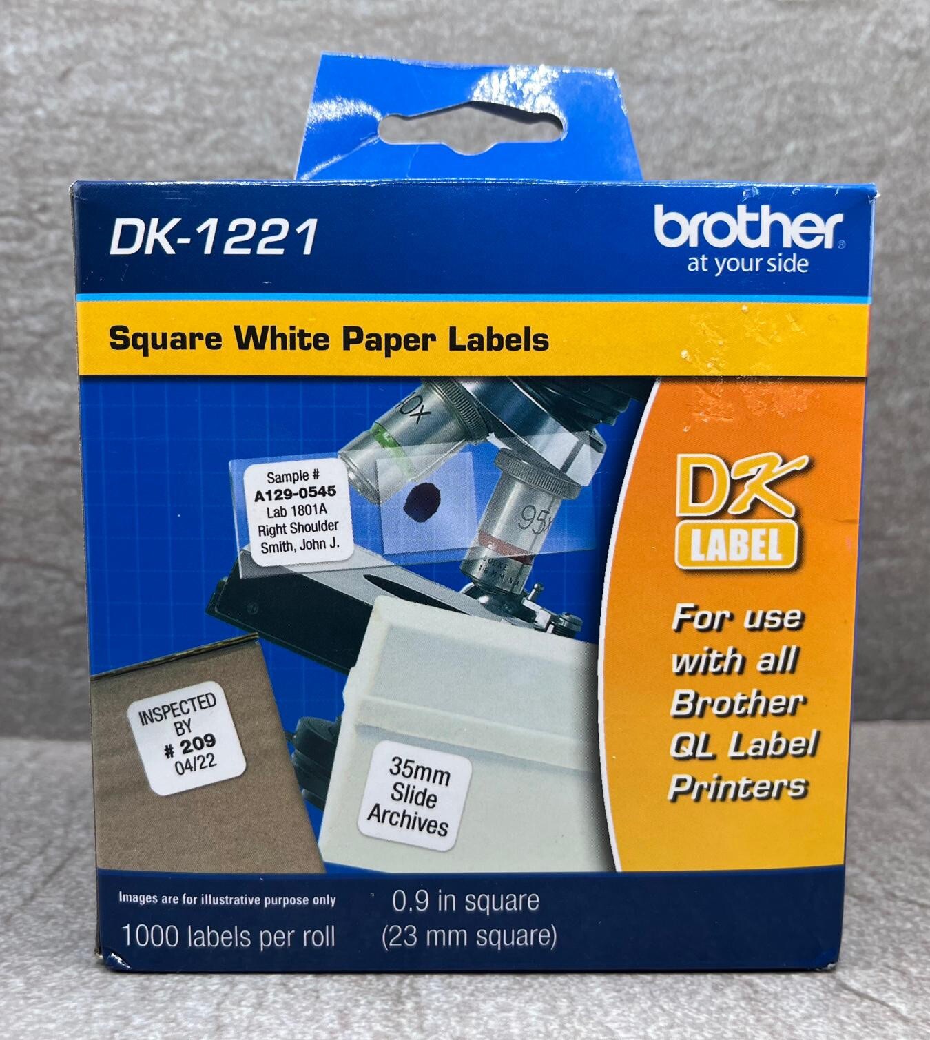 Brother International Dk1221 Dk-1221: 10 / 11 X Square Paper Label For ...