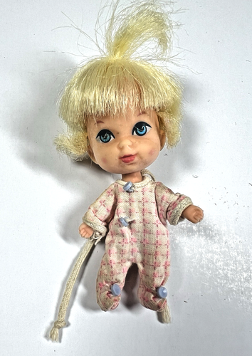 Vintage Mattel Liddle Kiddles BABY LIDDLE DIDDLE Doll in PJ's & Barbie ...