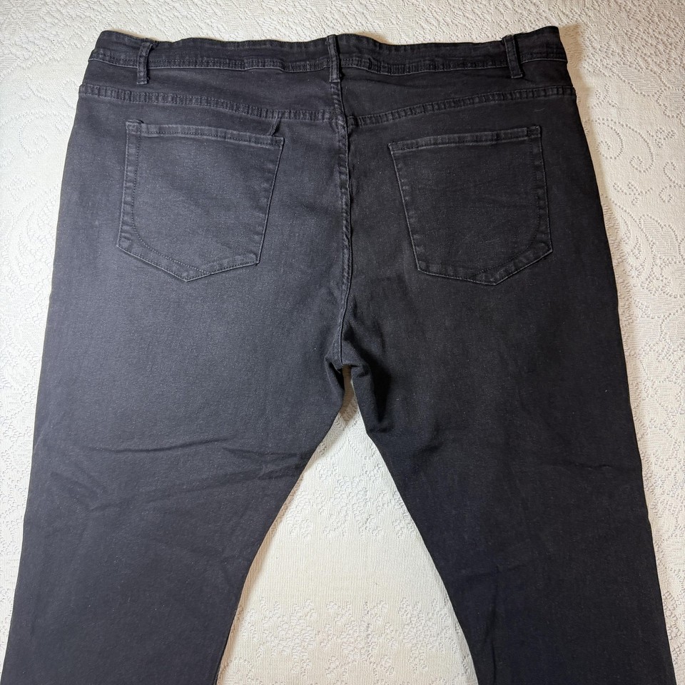 Paper Denim & Cloth Jeans Mens 44x30 Black Dark Wash Tapered Stretch ...
