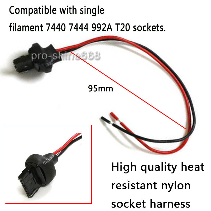 2x 7440 992 T20 Male Adapter Wiring Harness DRL Turn Signal Tail Lamp ...
