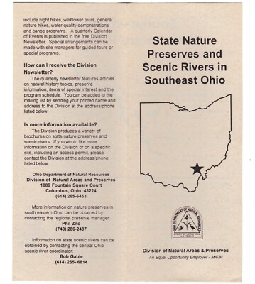 1980s State Nature Preserves and Scenic Rivers in Southeast Ohio ...