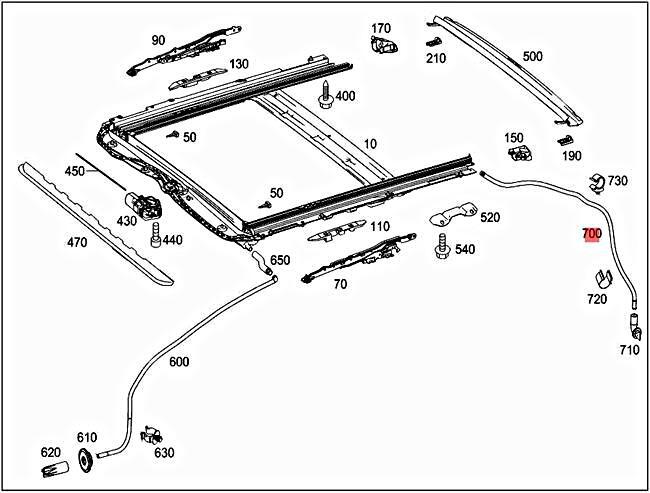 Genuine MERCEDES W204 Sedan Sliding roof rear Hose 2046390594 | eBay