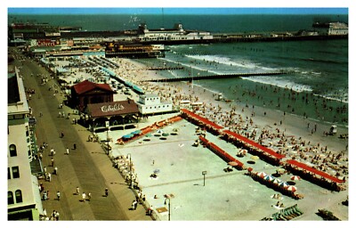 Atlantic City NJ Boardwalk & Beach Looking Toward Steel Pier Chrome ...