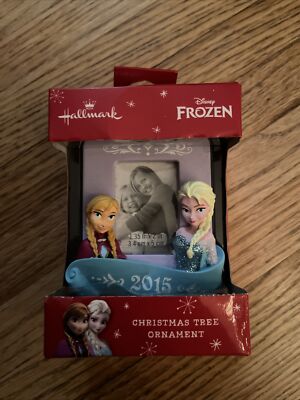 RARE Disney Frozen Anna & Elsa 2015 Dated Framed Christmas Ornament By ...
