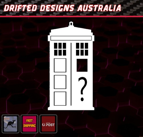 Dr Who style Tardis Decal Sticker - White Funny Bumper Window Laptop ...