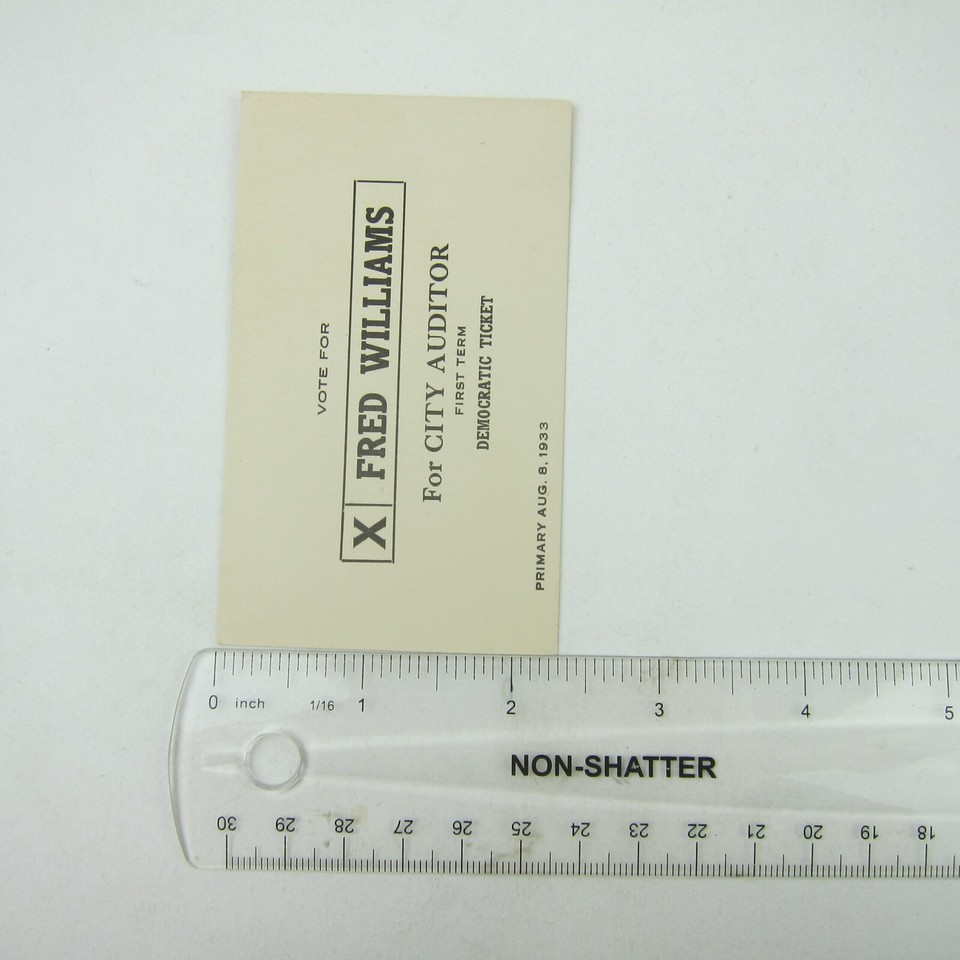 Political Campaign Election Card Greenville Ohio Fred Williams City ...