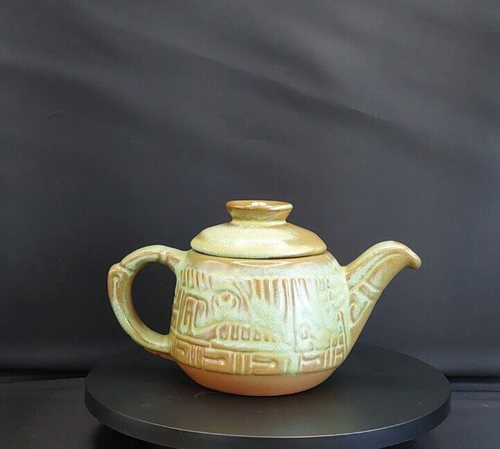 VTG Frankoma Green Mayan Aztec Clay Art Pottery Teapot 7J (Bin18) | eBay