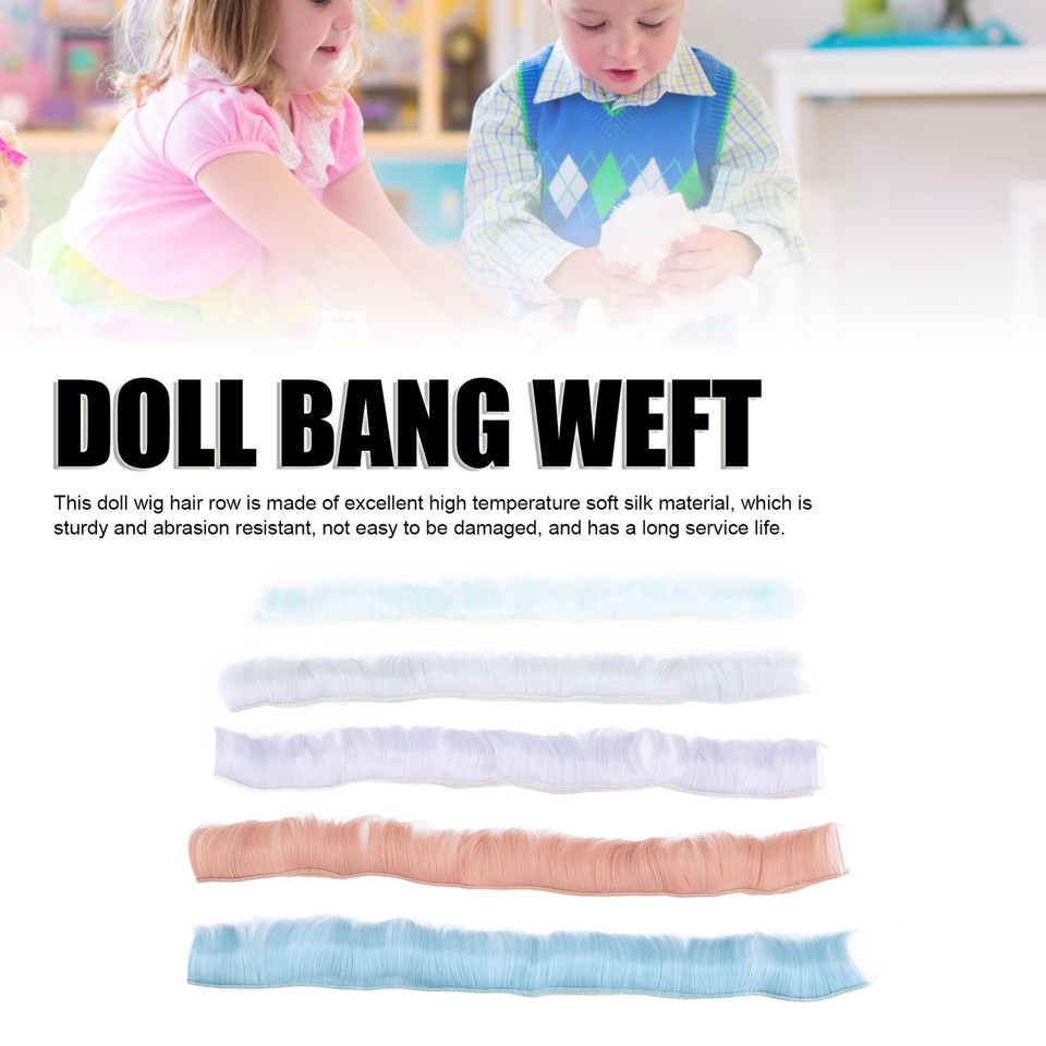 5x Set Doll Bangs Hair Extension Weft 5cm Length Soft Silk Wig Doll ...