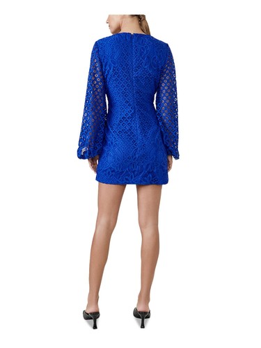 BARDOT Womens Button-Balloon Sleeve V Neck Micro Mini Cocktail Sheath ...