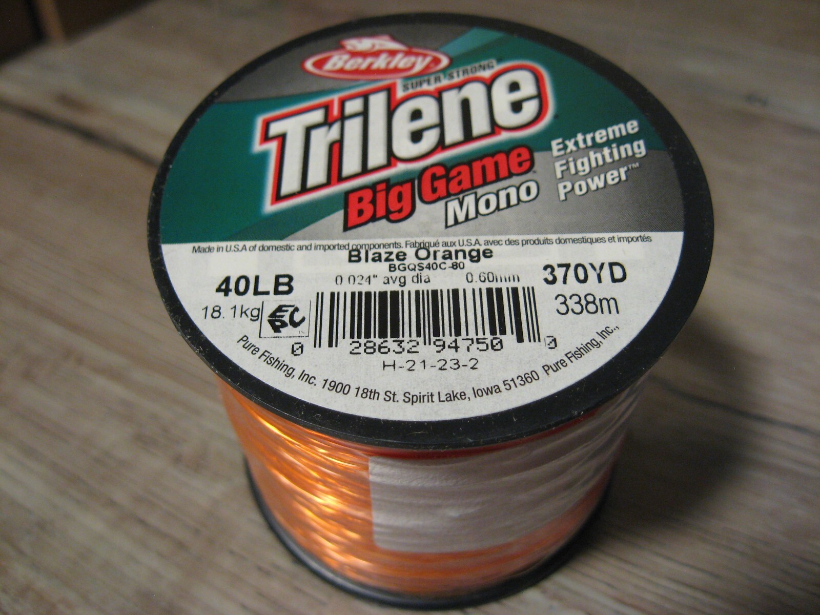 Berkley Trilene Big Game Mono Fishing Line 40 LB 370 Yards Blaze Orange ...